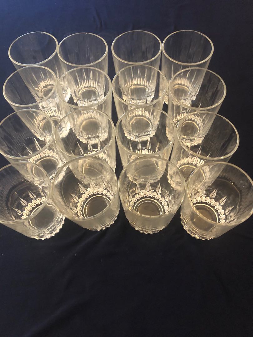 4-oz Juice Glasses Set of 16, Furniture & Home Living, Kitchenware ...