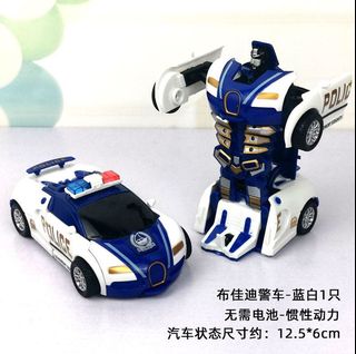 Transformer Car Collision into a robot Police Car Robot Car Super hero ...