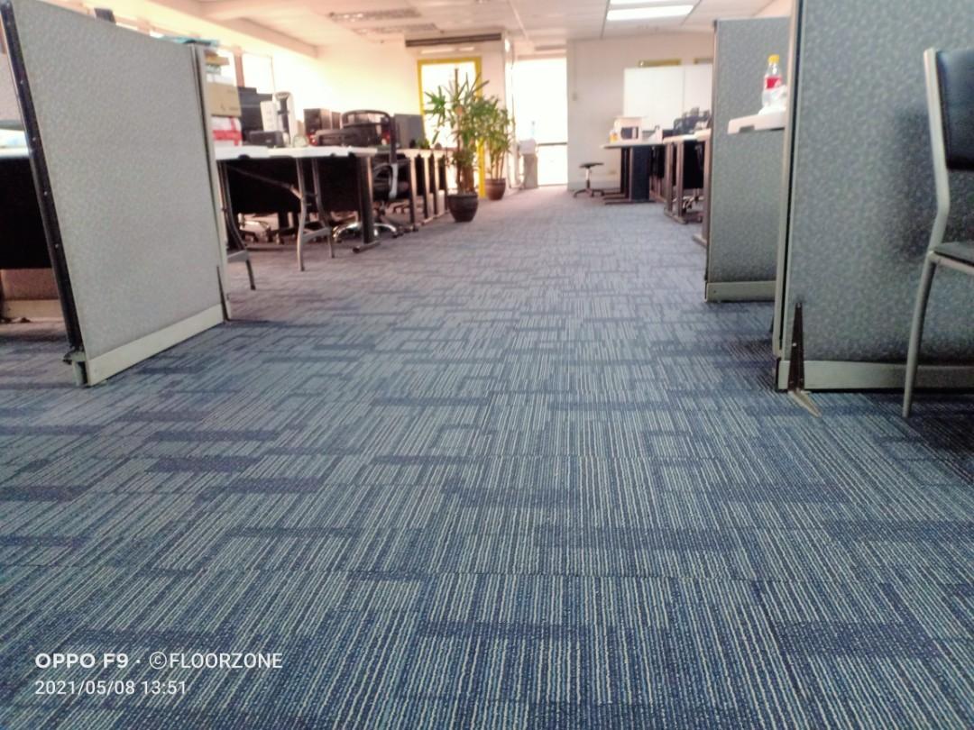 Blue pattern Carpet tile, Furniture & Home Living, Home Decor, Carpets ...