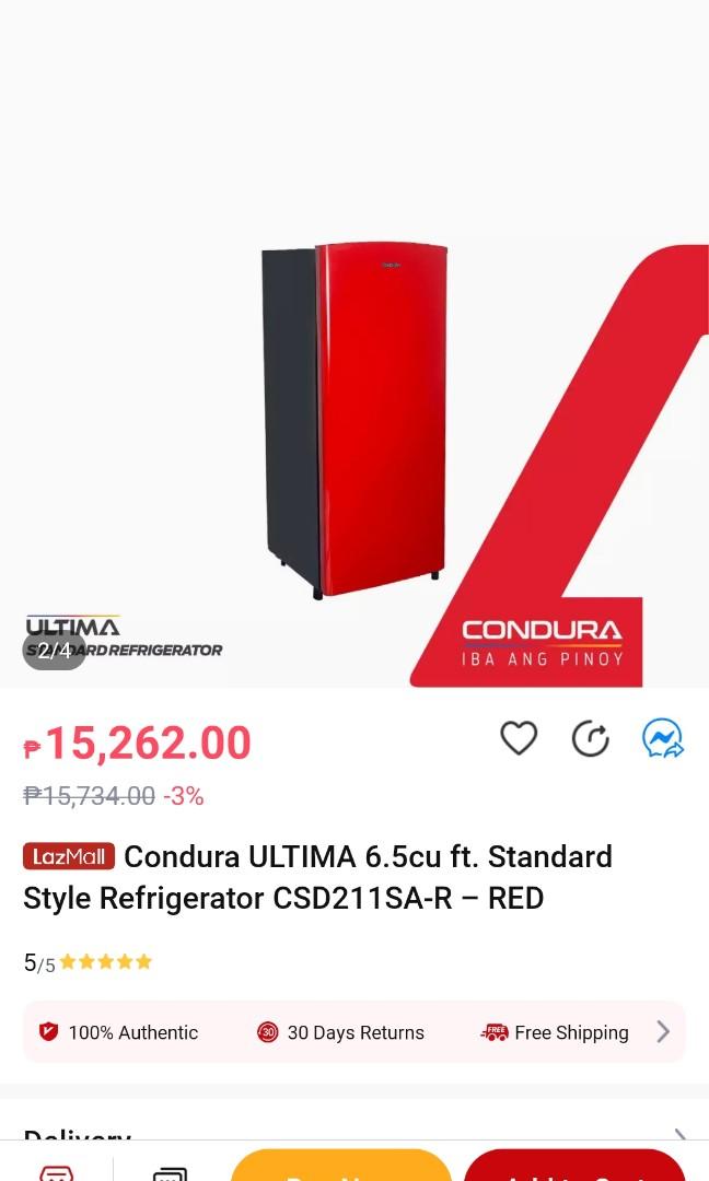 Condura 6.5 cubic refrigerator, TV & Home Appliances, Kitchen ...