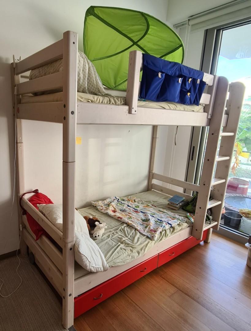 Flexa Loft and Bunk Bed with Slide, Furniture & Home Living, Furniture ...