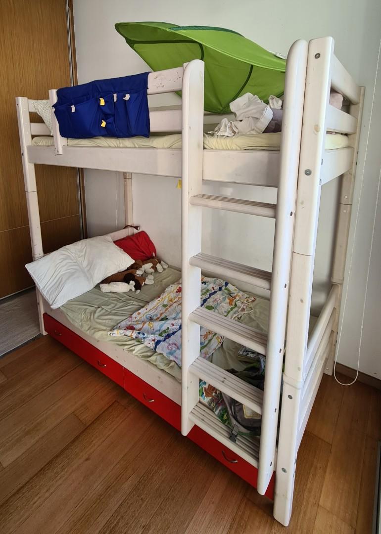 Flexa Loft and Bunk Bed with Slide, Furniture & Home Living, Furniture ...