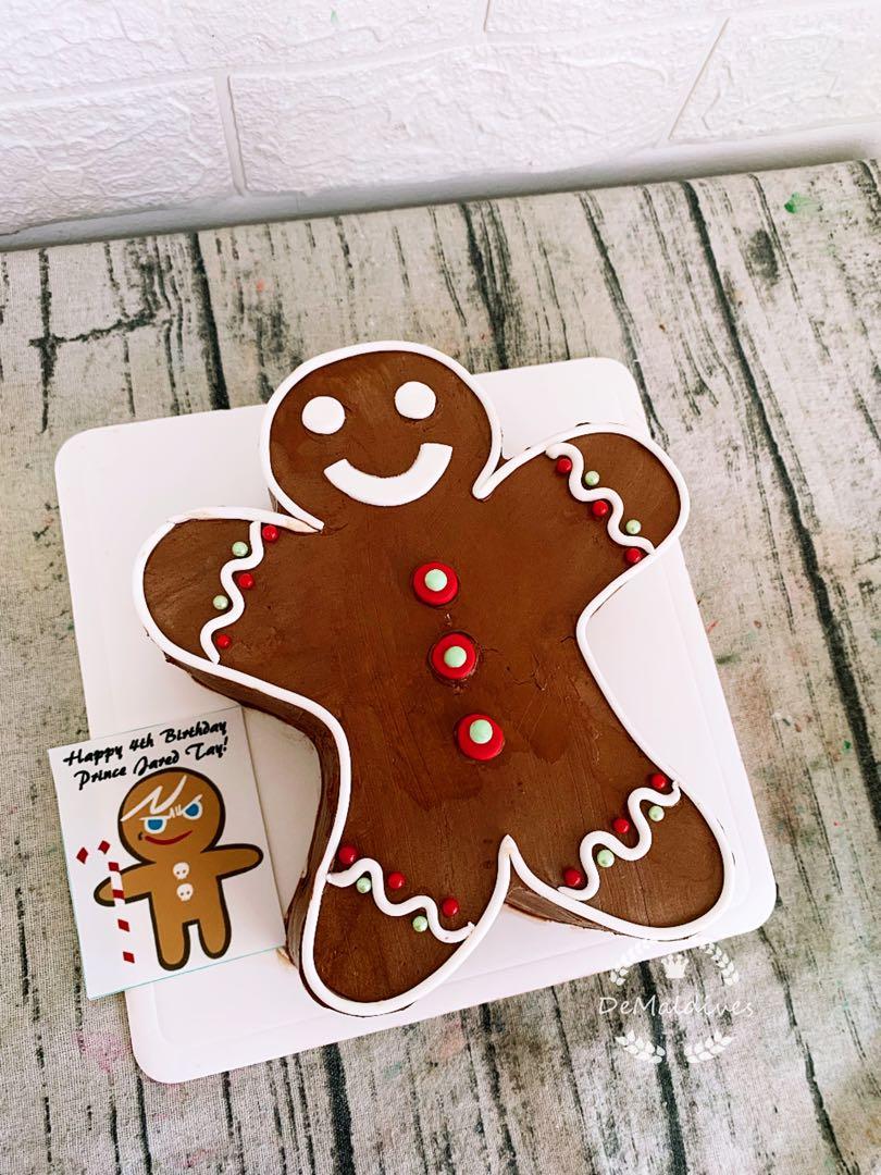Gingerbread Man birthday cake, Food & Drinks, Homemade Bakes on Carousell