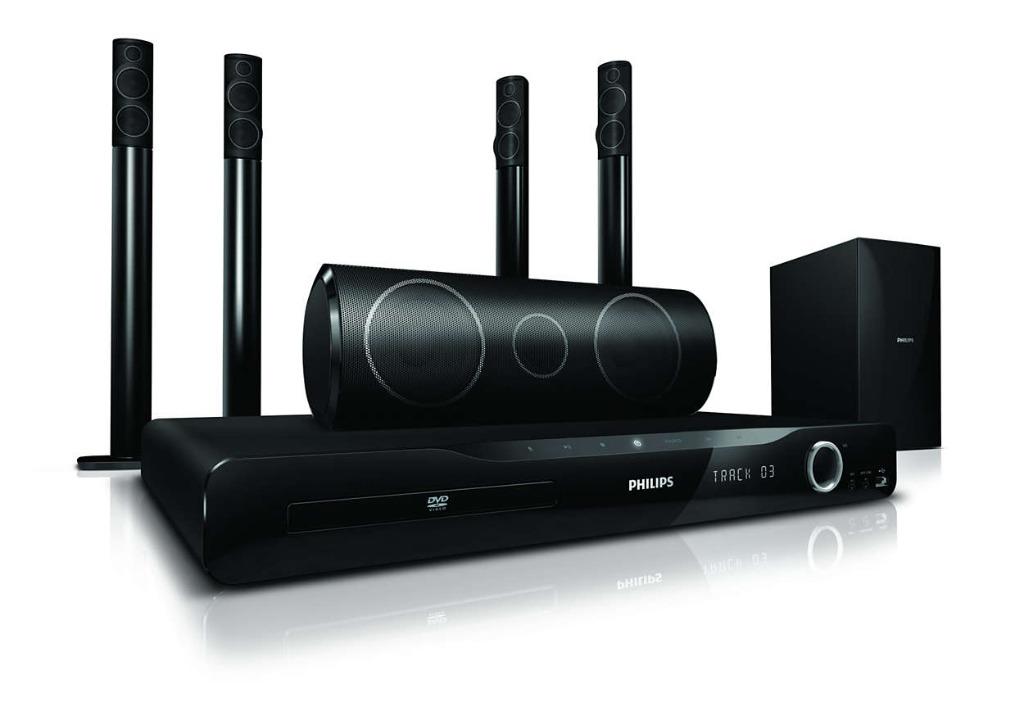 Home Theater System PHILIPS HTS5550/98 (3D Wired Speakers, 1 subwoofer ...