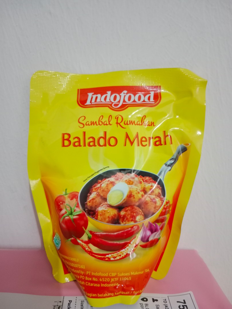 Indofood balado merah 200 gr, Food & Drinks, Spice & Seasoning on Carousell