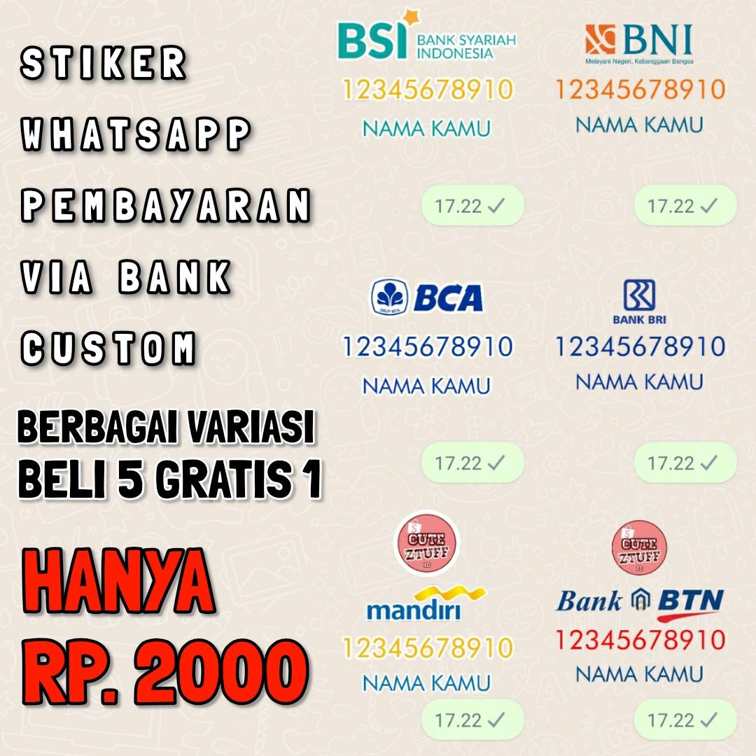Jasa Pembuatan Stiker Whatsapp Pembayaran Via Bank / E-Money Custom ...