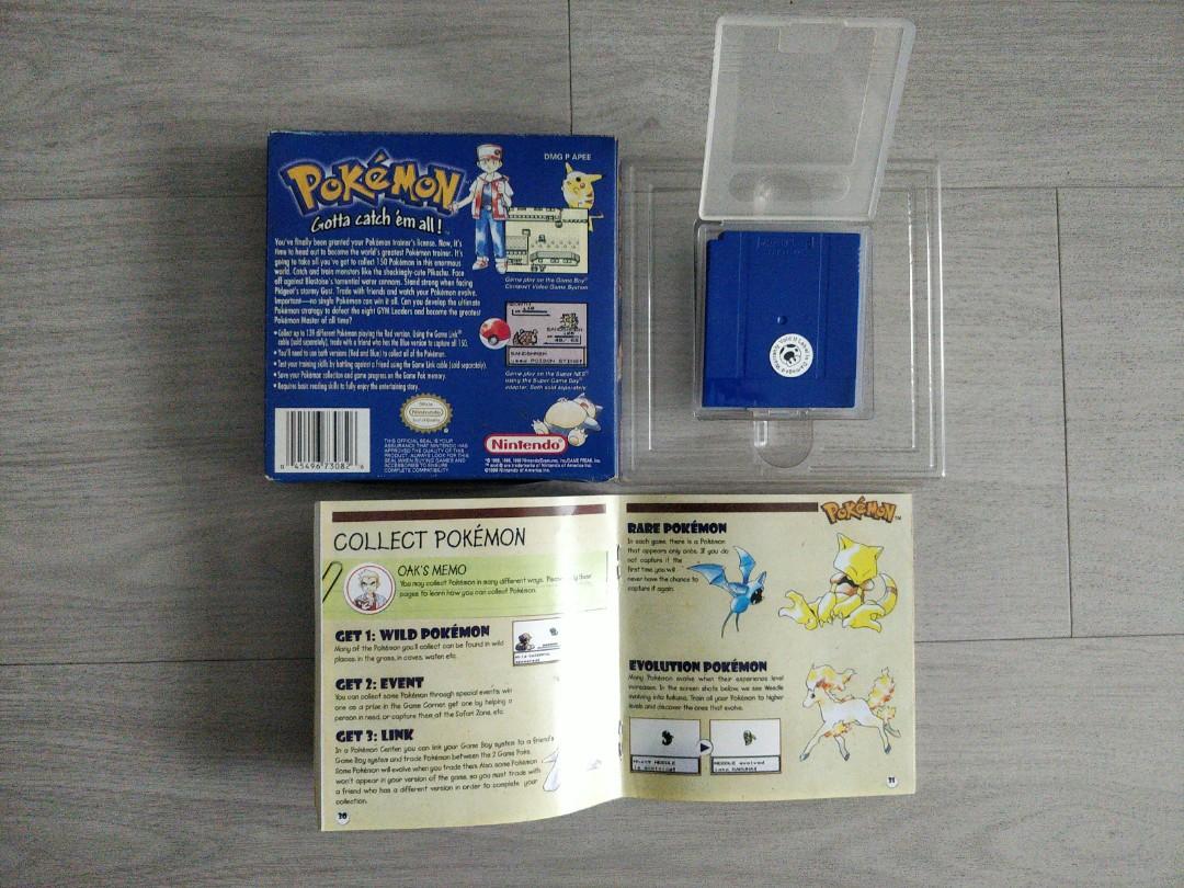 Nintendo Game Boy Pokemon Blue Version Cartridge with Box and Manual ...
