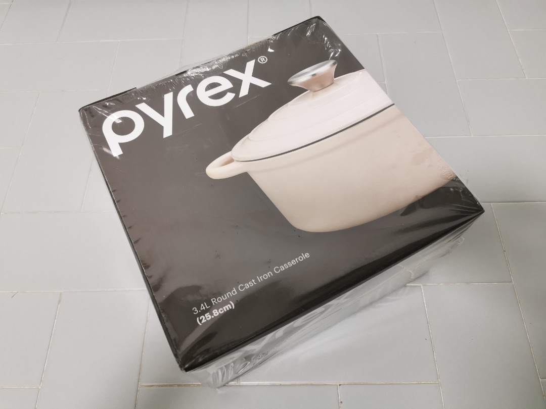 Pyrex 3.4L Cast Iron Casserole, Furniture & Home Living, Kitchenware ...