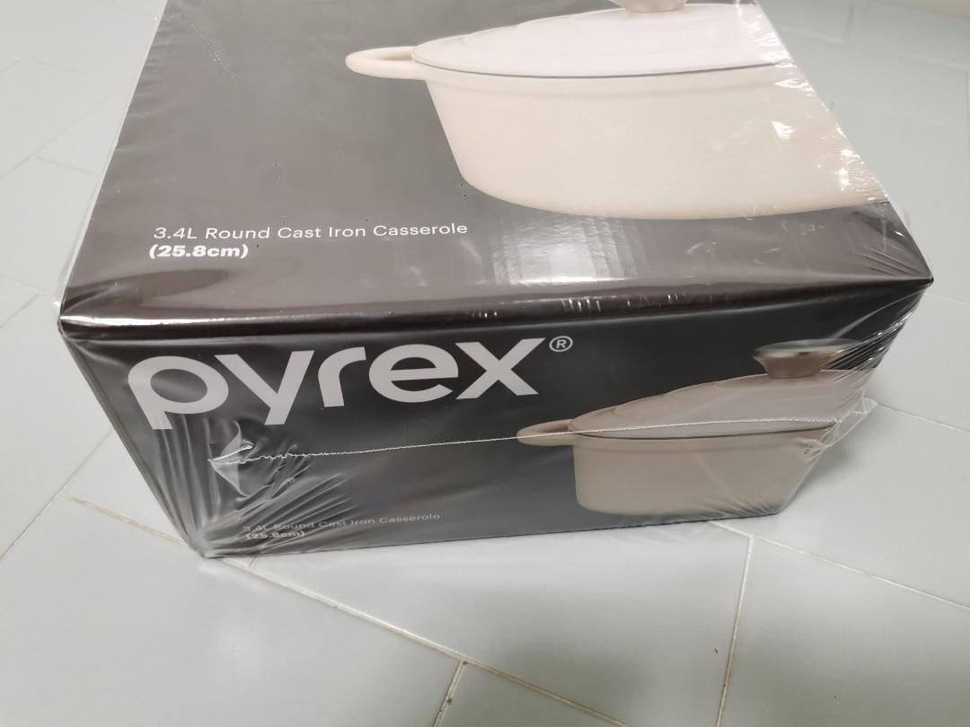 Pyrex 3.4L Cast Iron Casserole, Furniture & Home Living, Kitchenware ...