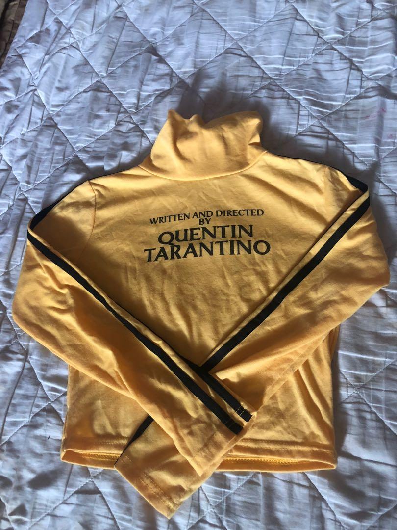 Quentin Tarantino Yellow Turtle Neck Crop Top, Women's Fashion, Tops ...