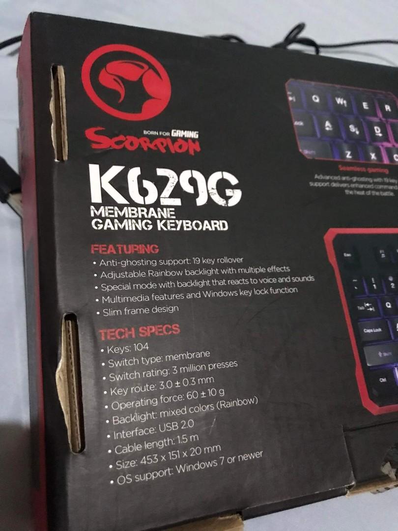 Scorpion K629G Gaming Keyboard, Computers & Tech, Parts & Accessories ...