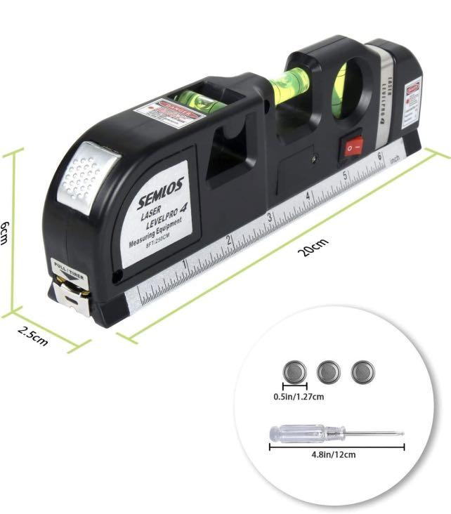 Semlos Multipurpose Laser Level for Picture Hanging, Spirit Levels Line ...