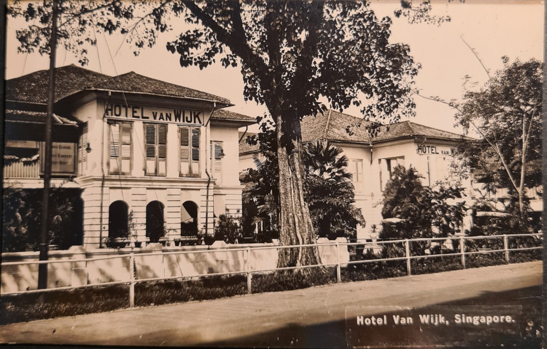 Singapore 1910's Black & White Real Photo Postcard - Hotel van Wijk in ...
