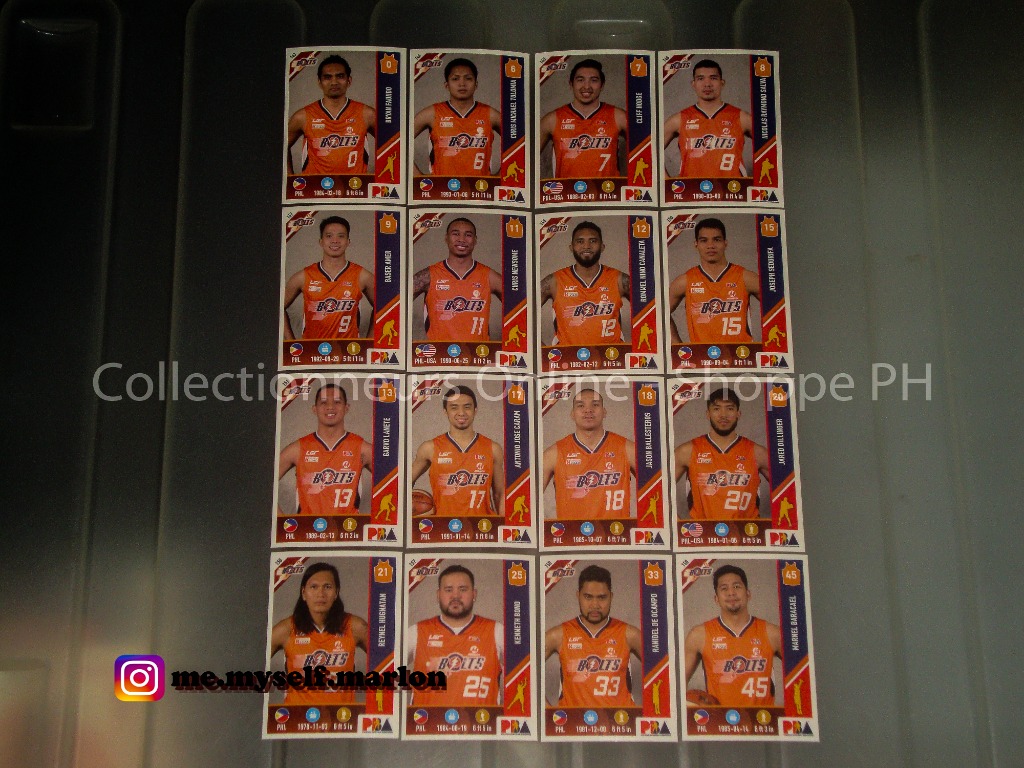 Stickito PBA Sticker cards Meralco Bolts, Hobbies & Toys, Toys & Games ...