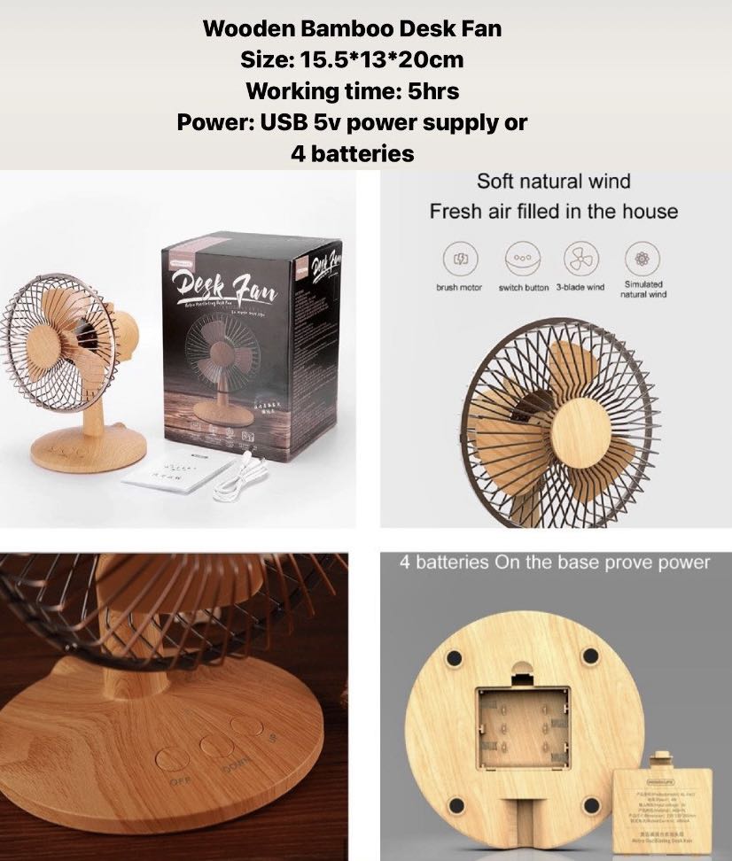 Wooden Desk fan, TV & Home Appliances, Electrical, Adaptors & Sockets ...