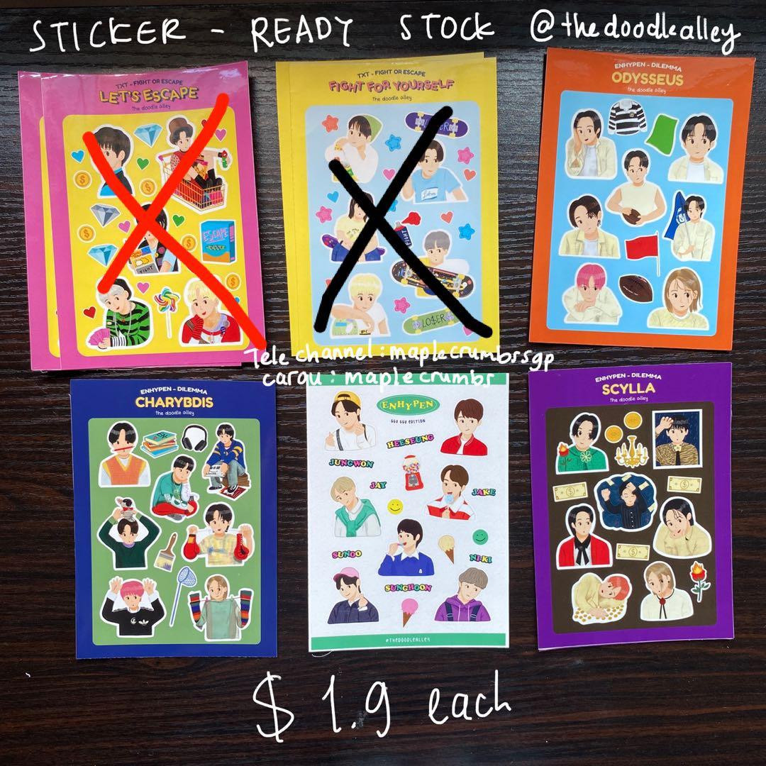 Wts / lfb Sticker TXT / Enhypen illustrated fanmade merch by the doodle ...