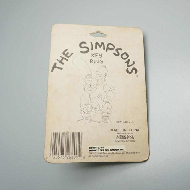 1990 The Simpsons "Bart Simpson" Key Ring KEY CHAIN, 其他, 其他 - Carousell