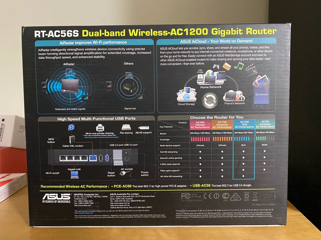 Asus RT-56S Wireless -AC1200, TV & Home Appliances, Other Home ...