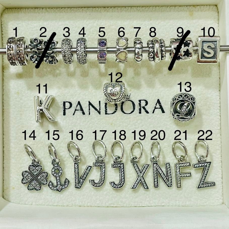 Authentic Pandora Number, Alphabet and Spacer Charms ($15-$30, New and ...