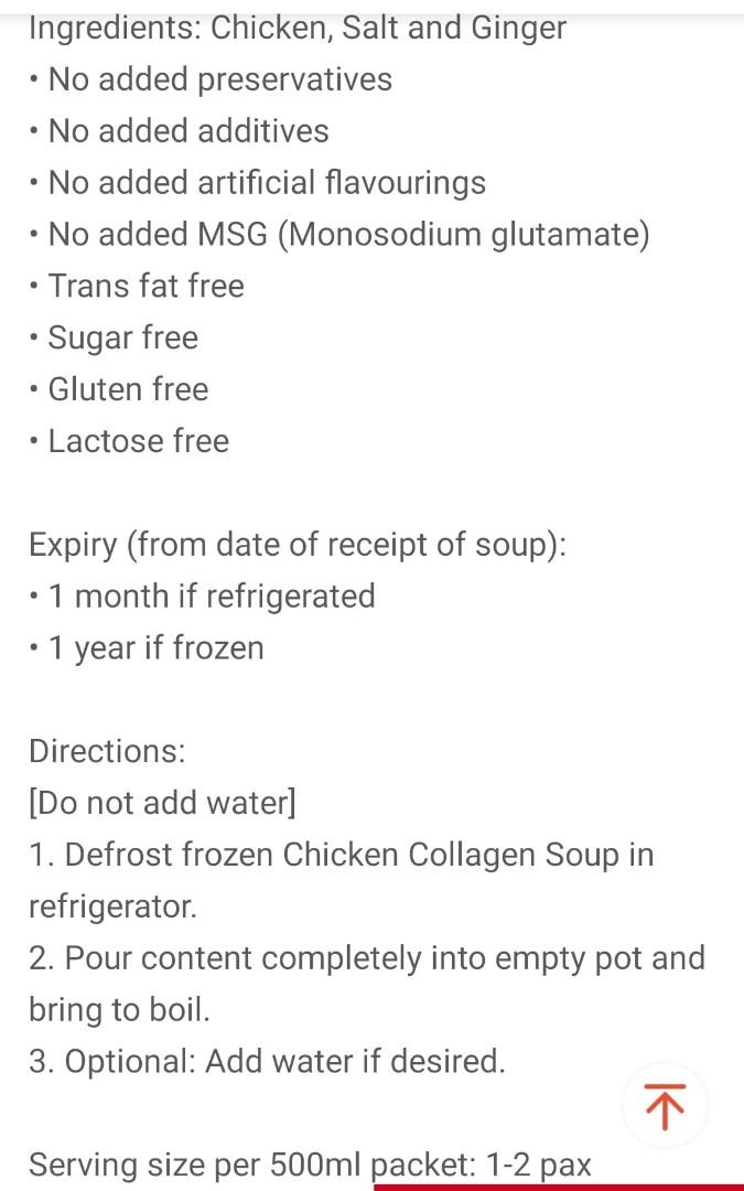 Chicken Collagen Soup (500ml per packet), Food & Drinks, Chilled ...