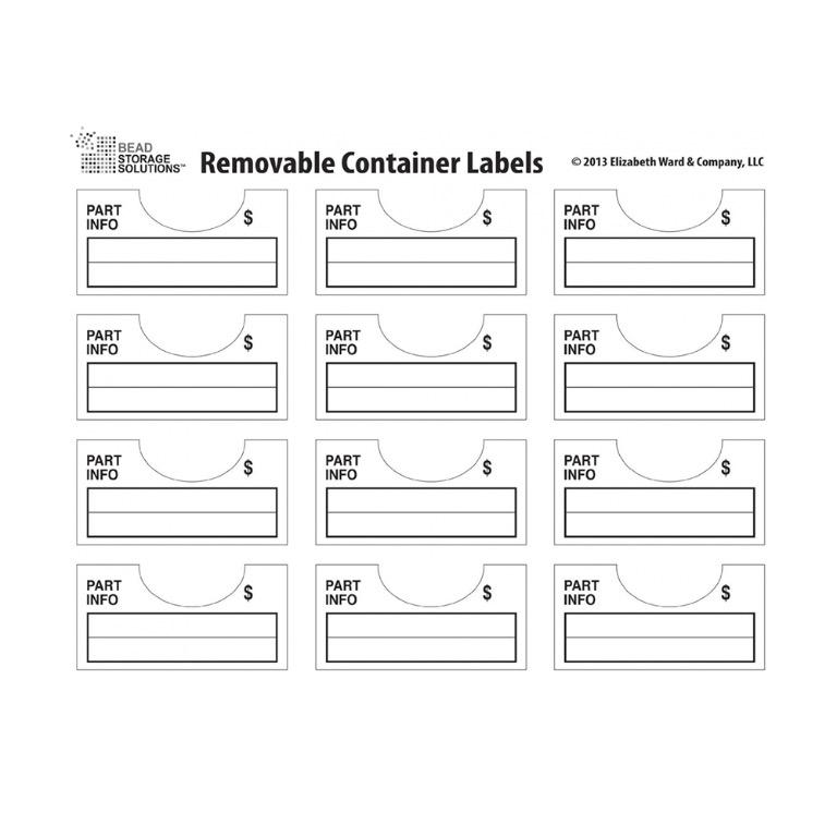 Elizabeth Ward Bead Storage Solutions Container Adhesive Labels (White ...