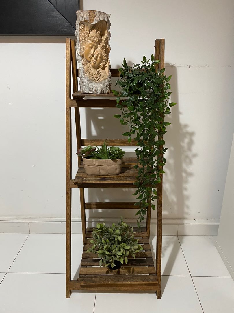 Foldable Wooden Display Shelf, Furniture & Home Living, Outdoor ...