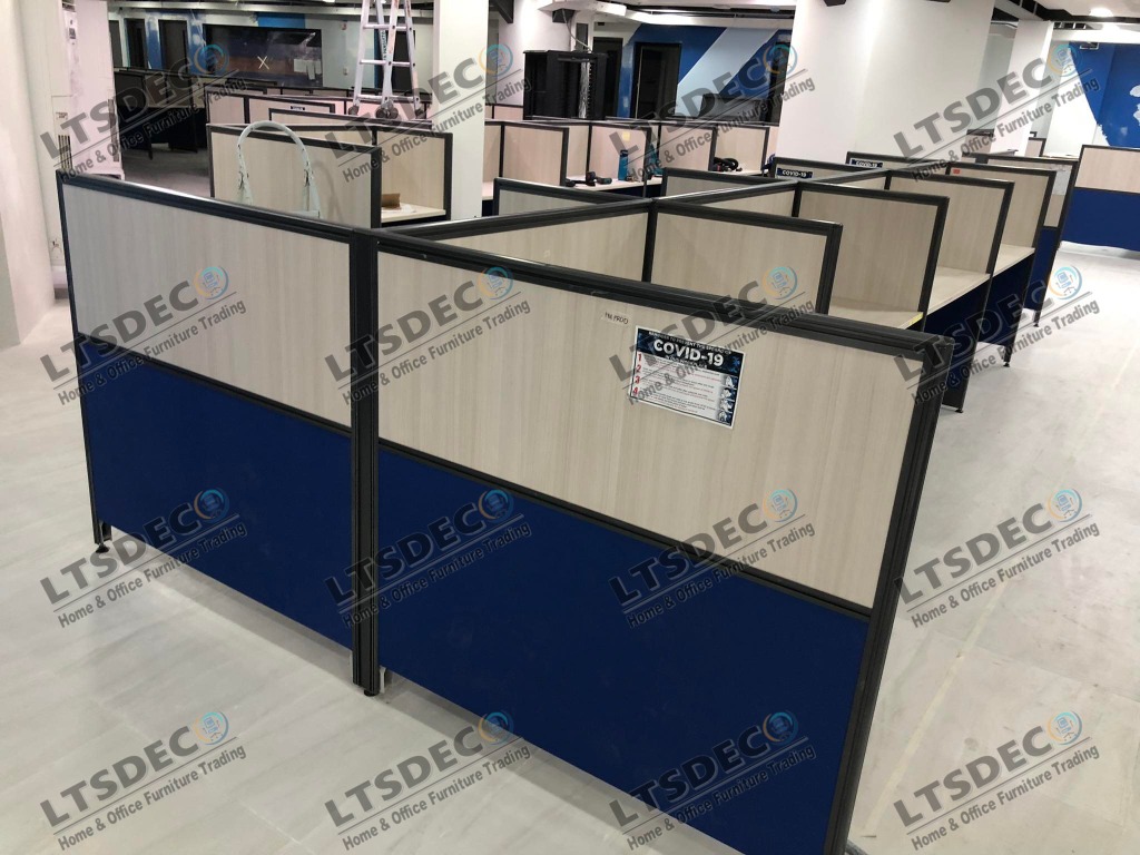 FULL FABRIC TYPE WORKSTATION TABLE OFFICE FURNITURE/PARTITIONS ...