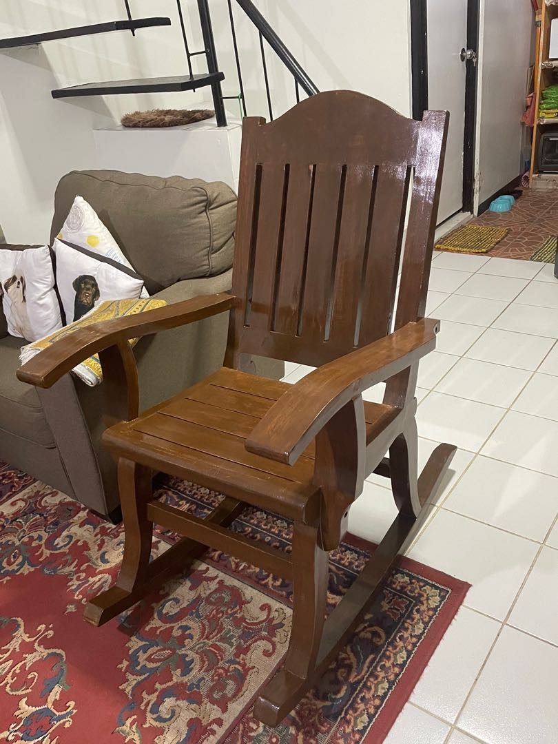 Mango wood rocking chair, Furniture & Home Living, Furniture, Chairs on ...
