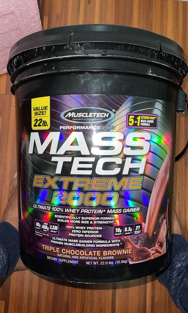 MUSCLETECH MASS TECH EXTREME 2000, Health & Nutrition, Health ...
