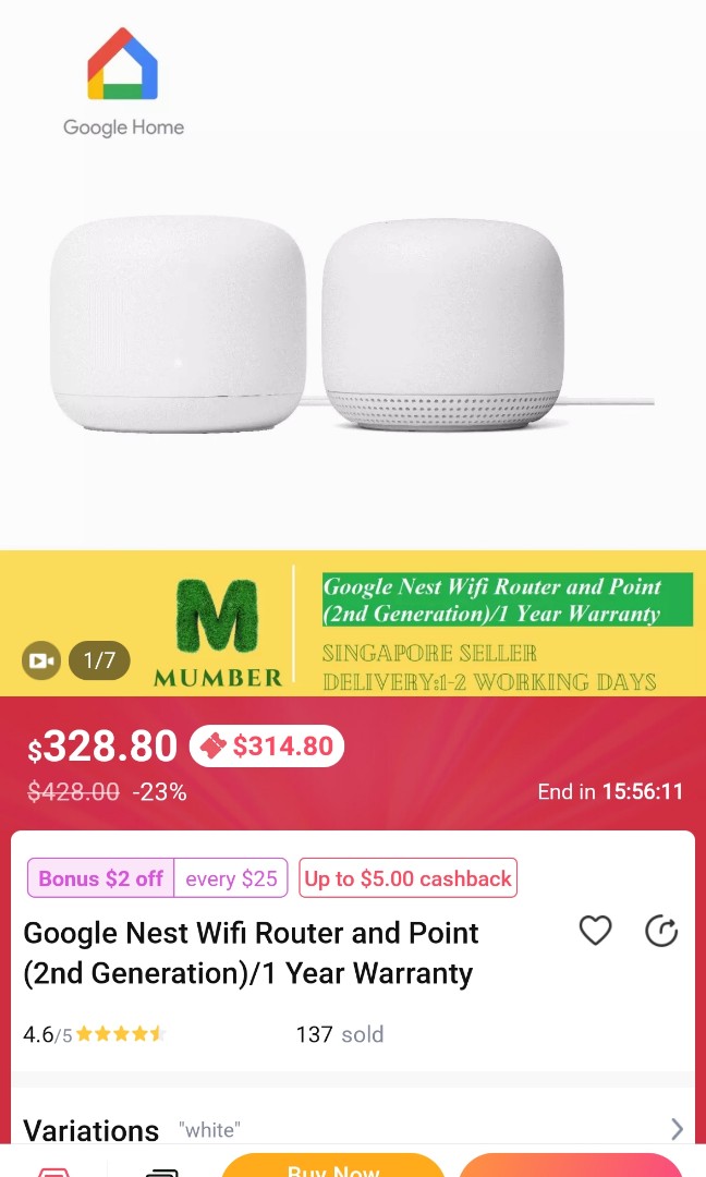 Myrepublic 1G broadband plan with Google Wifi, Everything Else on Carousell