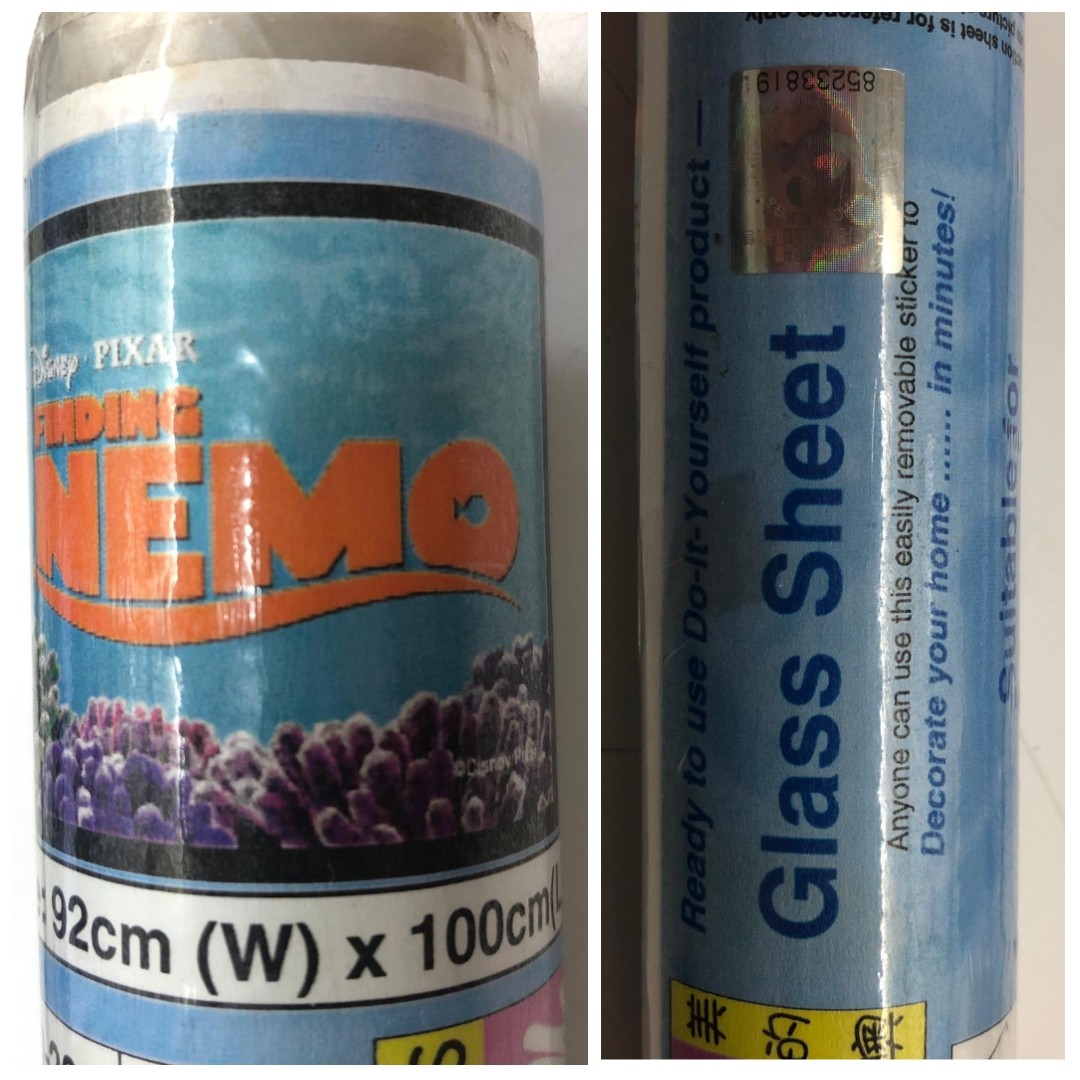 Nemo glass sheet sticker roll, 傢俬＆家居, 家居裝飾, 牆上裝飾 - Carousell