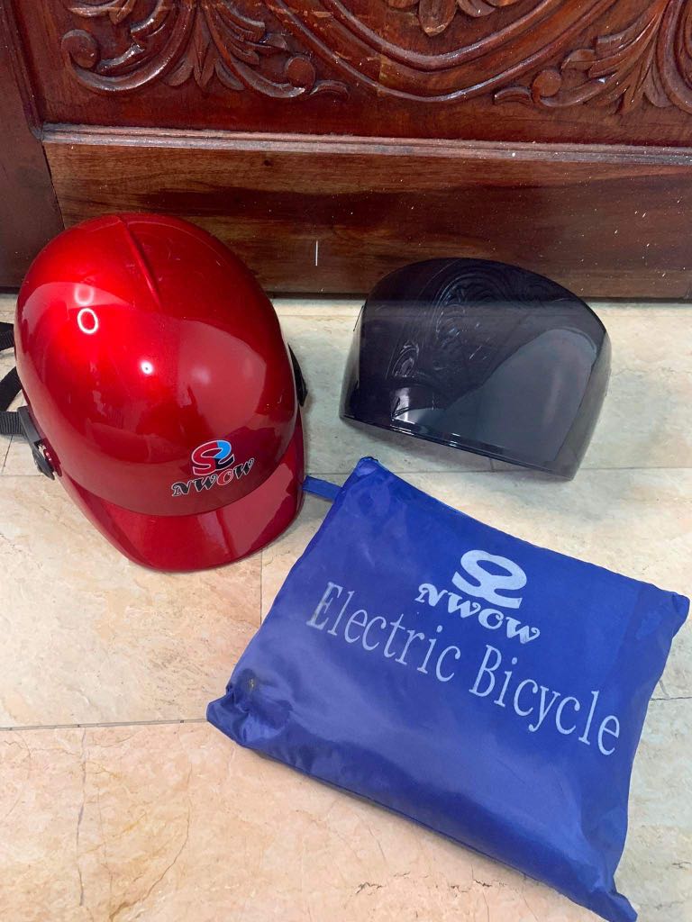NWOW Electric Bike Helmet and Raincoat, Sports Equipment, Bicycles ...