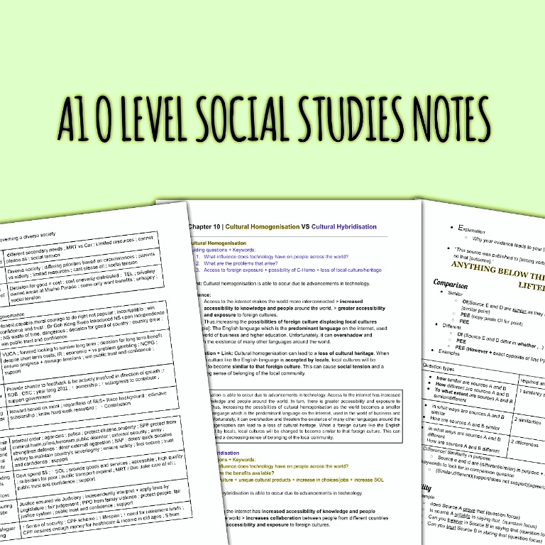 O Level Social Studies Notes I SBQ + SEQ Notes I sec 3 sec 4, Hobbies ...