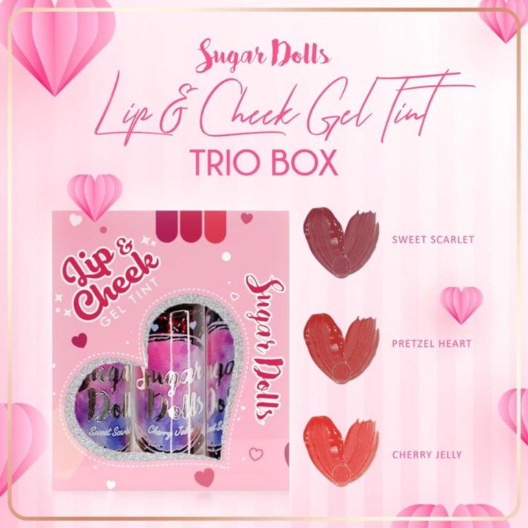 Original Sugar Dolls Lip and Cheek Gel Tint Box Set, Beauty & Personal Care, Face, Makeup on ...