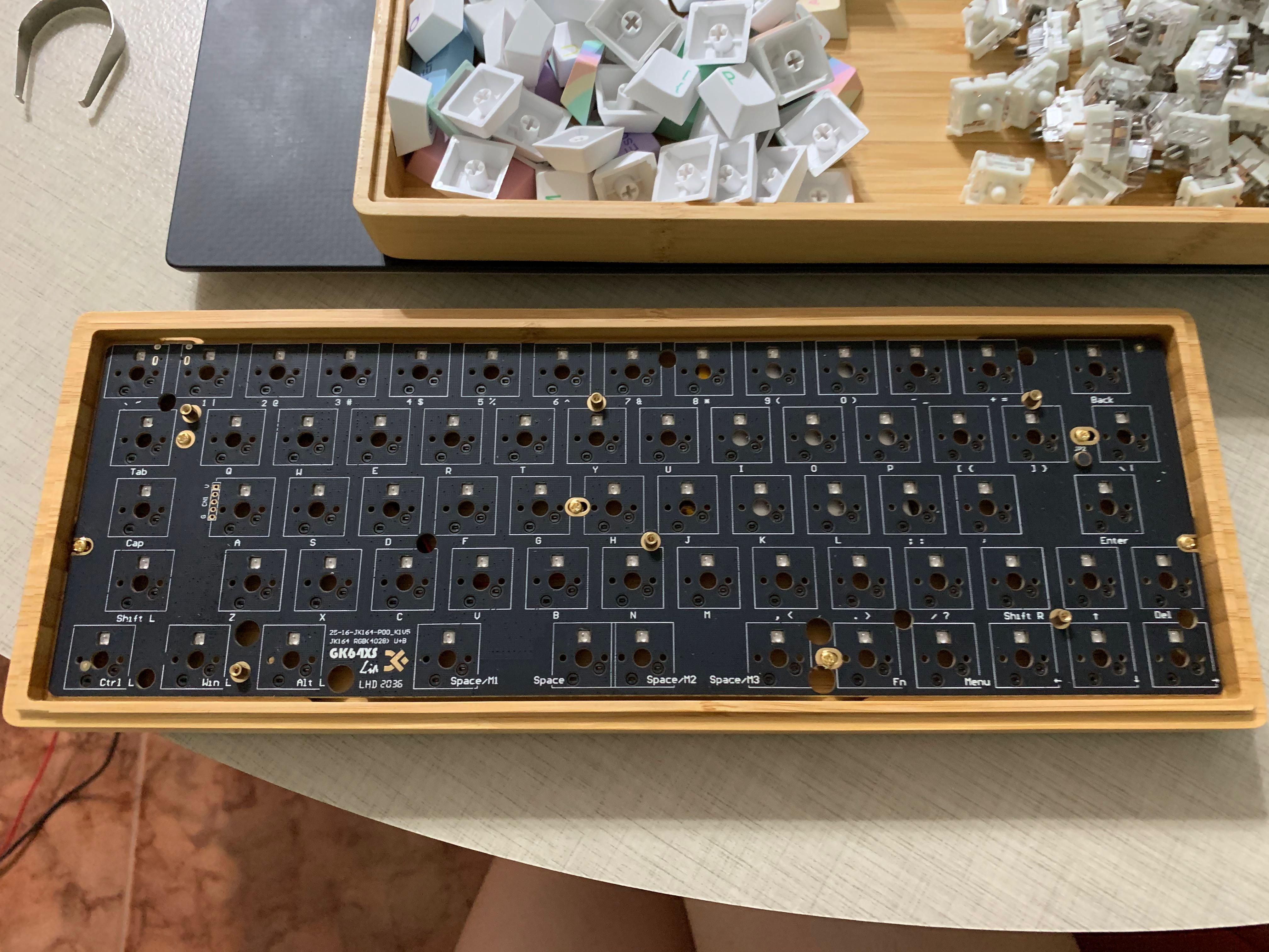 Pastel rainbow bamboo mechanical keyboard, Computers & Tech, Parts ...