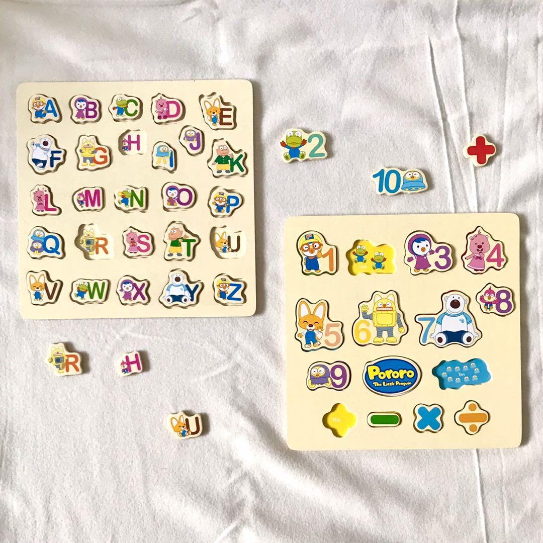 [Ready Stock] Pororo Montessori Kids Wooden Educational Toys: Number ...