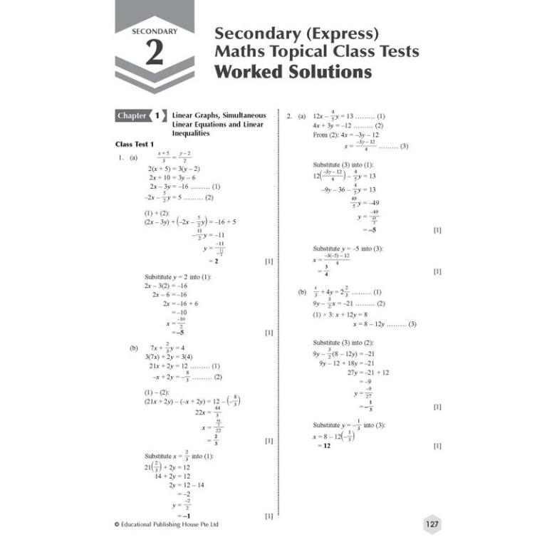 Secondary 2 (Exp) Mathematics Topical Tests / Secondary 2 Mathematics ...