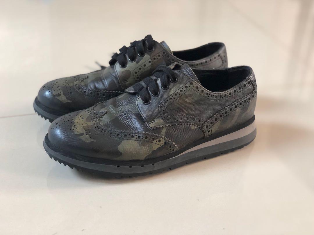 SEPATU PRADA BROGUES AUTHENTIC PRADA WINGTIP OXFORD SNEAKERS ORIGINAL ...