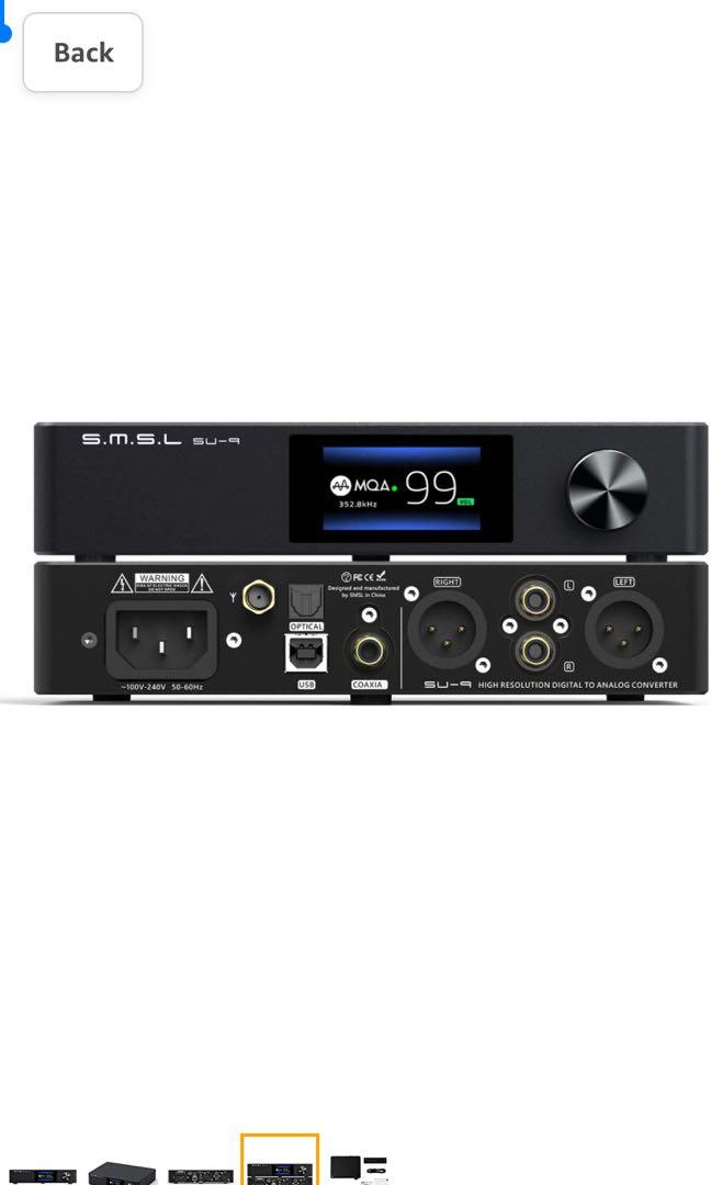 SMSL SU-9 MQA Full Decoder ES9038PRO DAC XMOS DSD512 PCM768kHz/32Bit ...