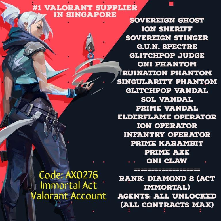 SPECIAL PROMO: (Immortal Act) Diamond Valorant Account (Code:AX0276 ...