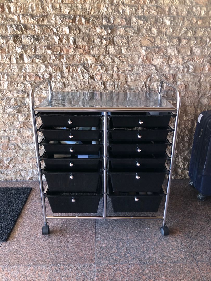 Trolley cart drawers unit (movable with wheels), Furniture & Home ...