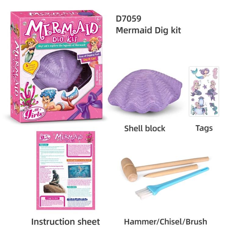 Unicorn Mermaid Dig Kit Toy with Mining Excavation Tool STEM Toy for ...