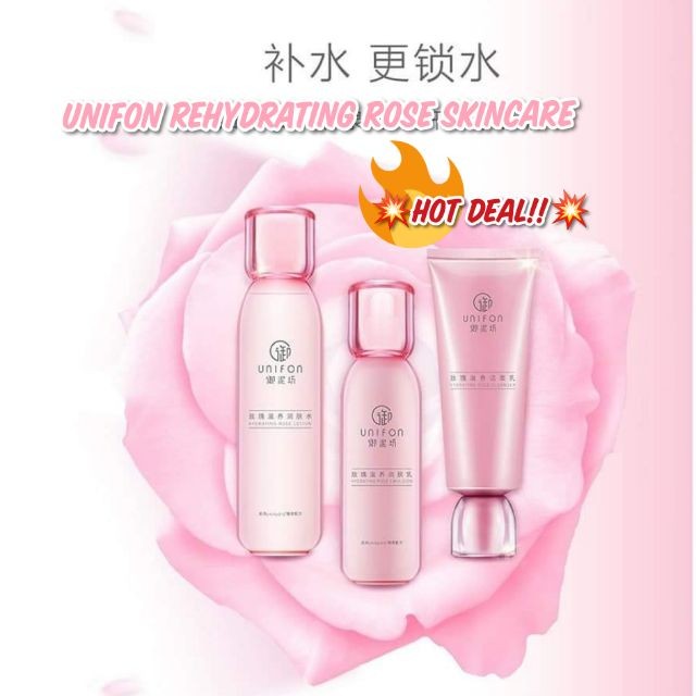 UNIFON REHYDRATING ROSE SKINCARE 3 IN 1 TRAVEL SET, Beauty & Personal ...