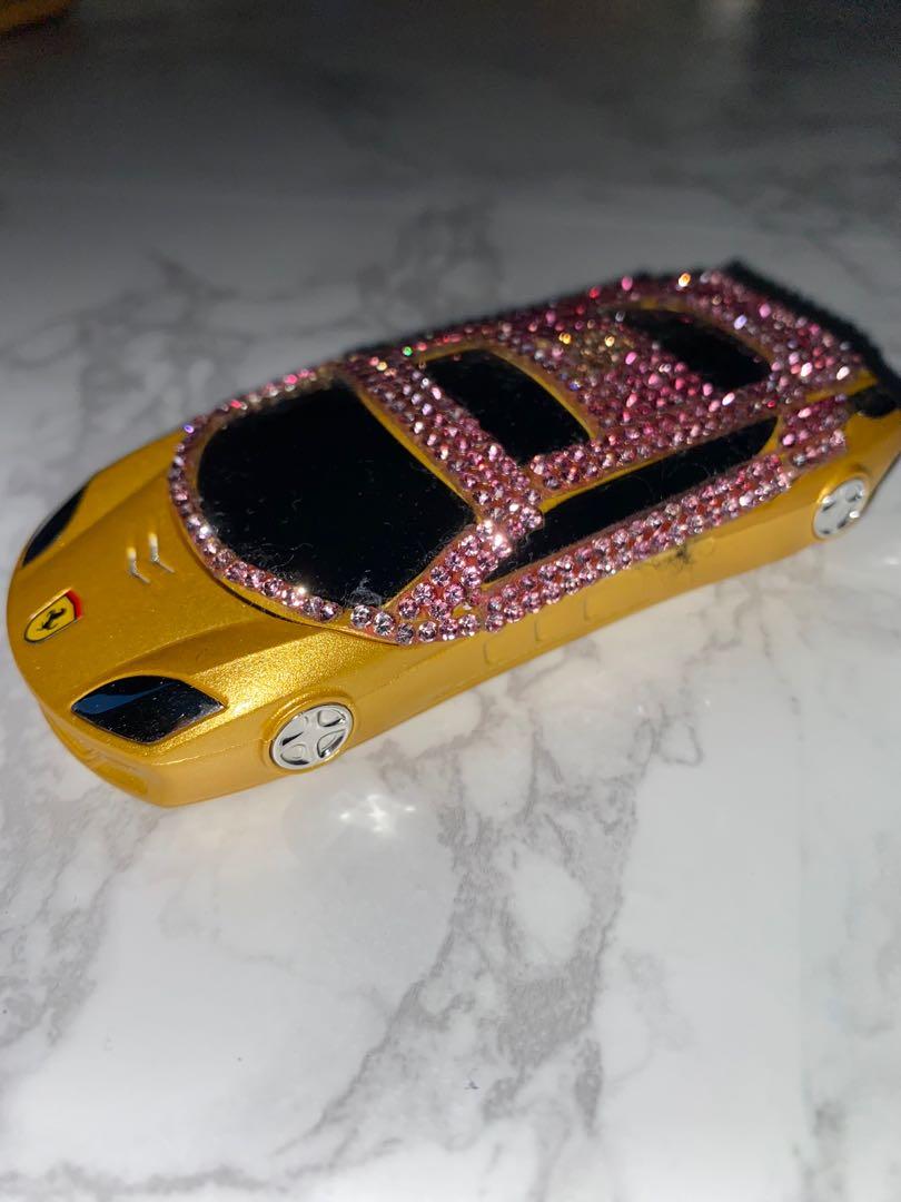 y2k Flip phone Gold Ferrari with diamonds, Mobile Phones & Gadgets ...