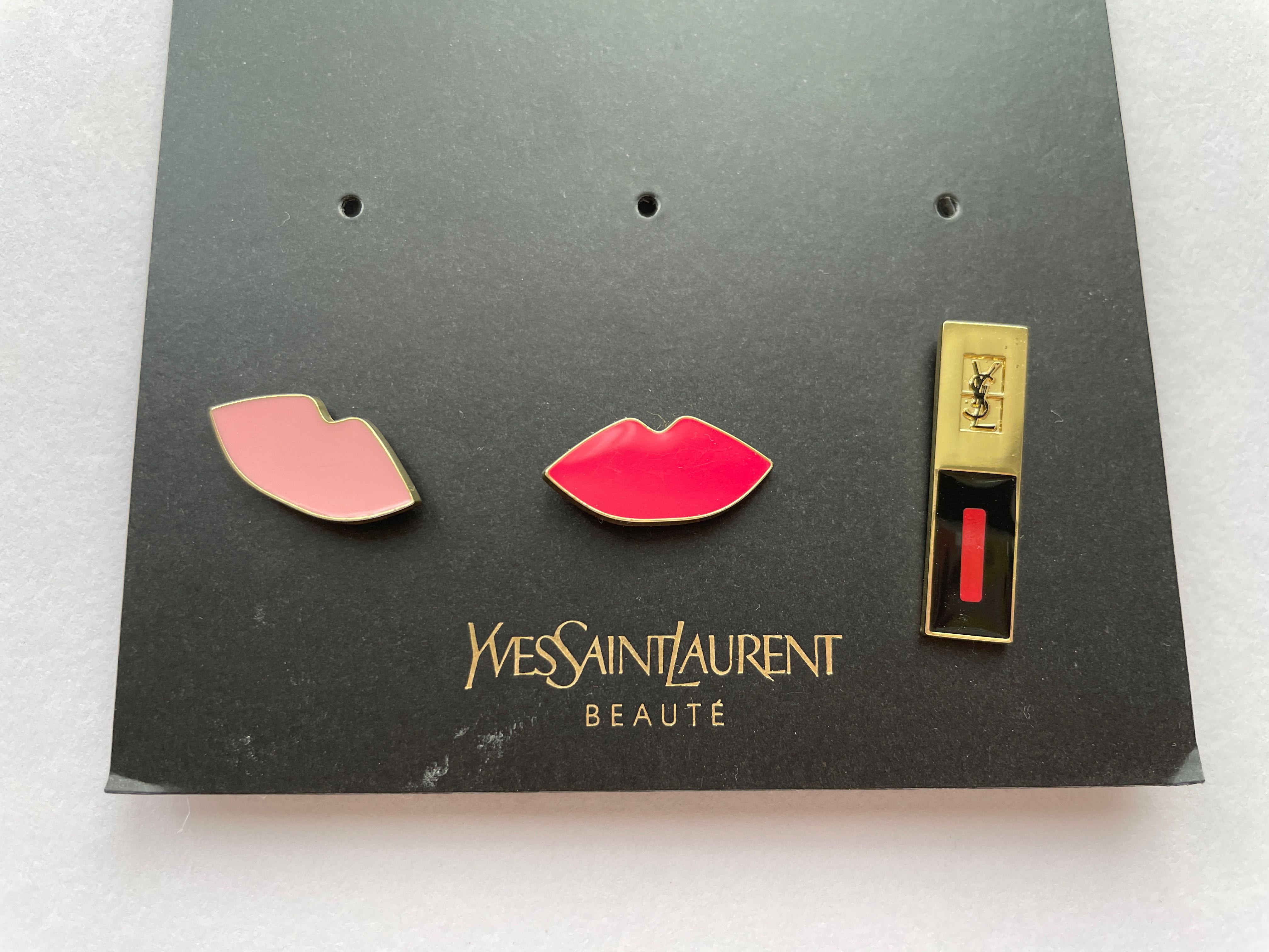 YVES SAINT LAURENT BEAUTE ENAMEL PINS, Women's Fashion, Watches ...