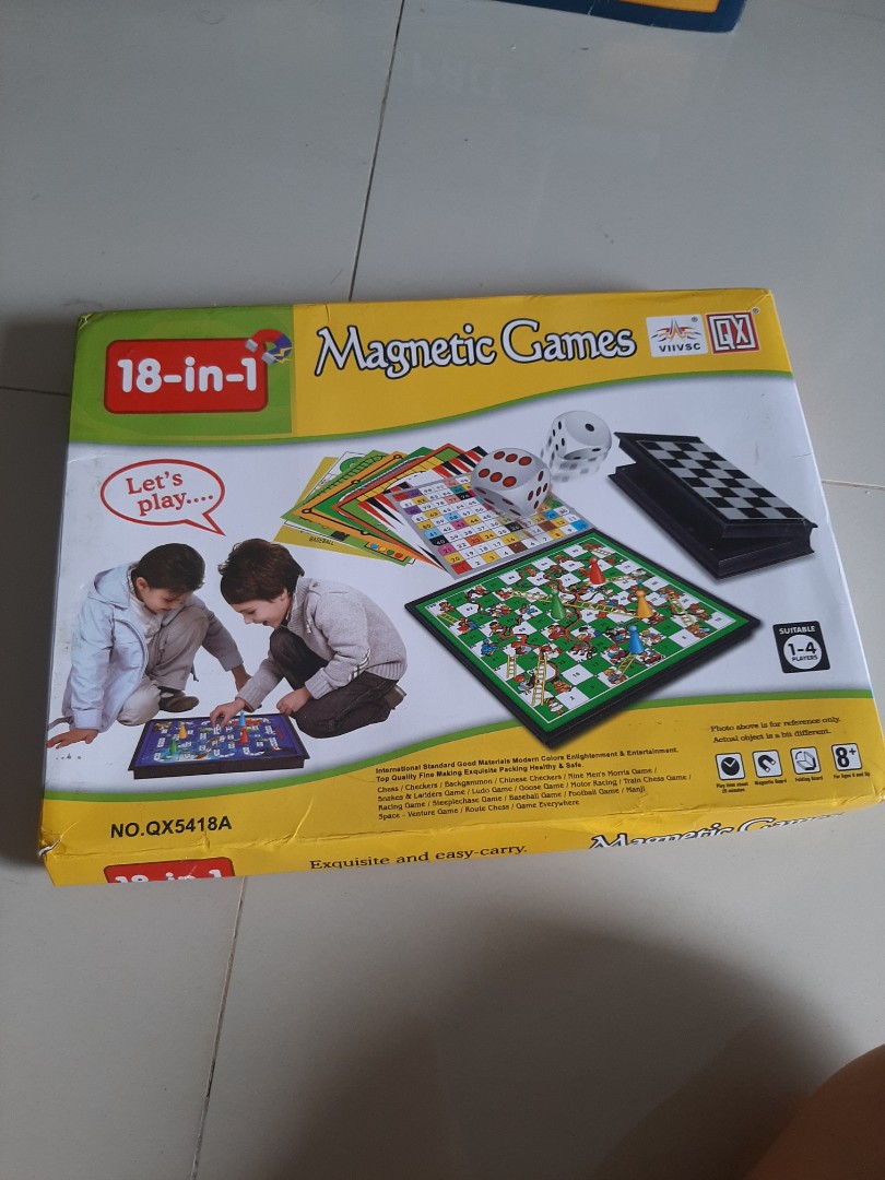 18 in 1 magnetic game, Toys & Collectibles, Permainan Papan & Kartu di ...
