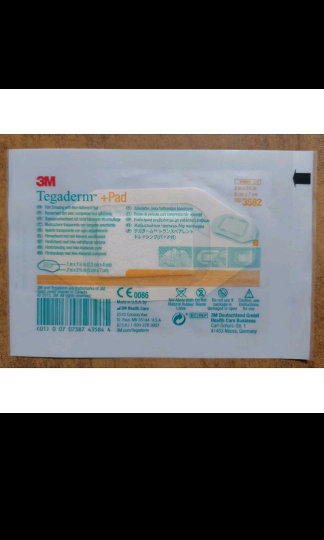 3M 3582 TEGADERM + PAD TRANSPARENT DRESSING 5CM X 7CM, Health ...