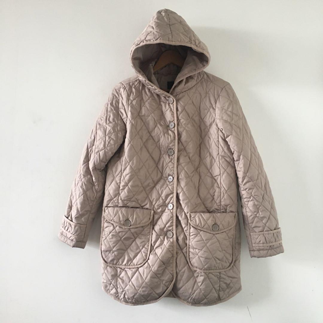 韓國品牌 | UGIZ | 正韓 簡約 卡其色 質感 絎縫 連帽 口袋 直筒 大衣 長版 外套 韓國製 韓貨 korea, 她的時尚, 外套 ...