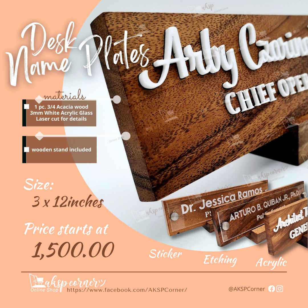 DESK NAME PLATE, Hobbies & Toys, Stationary & Craft, Handmade Craft on ...