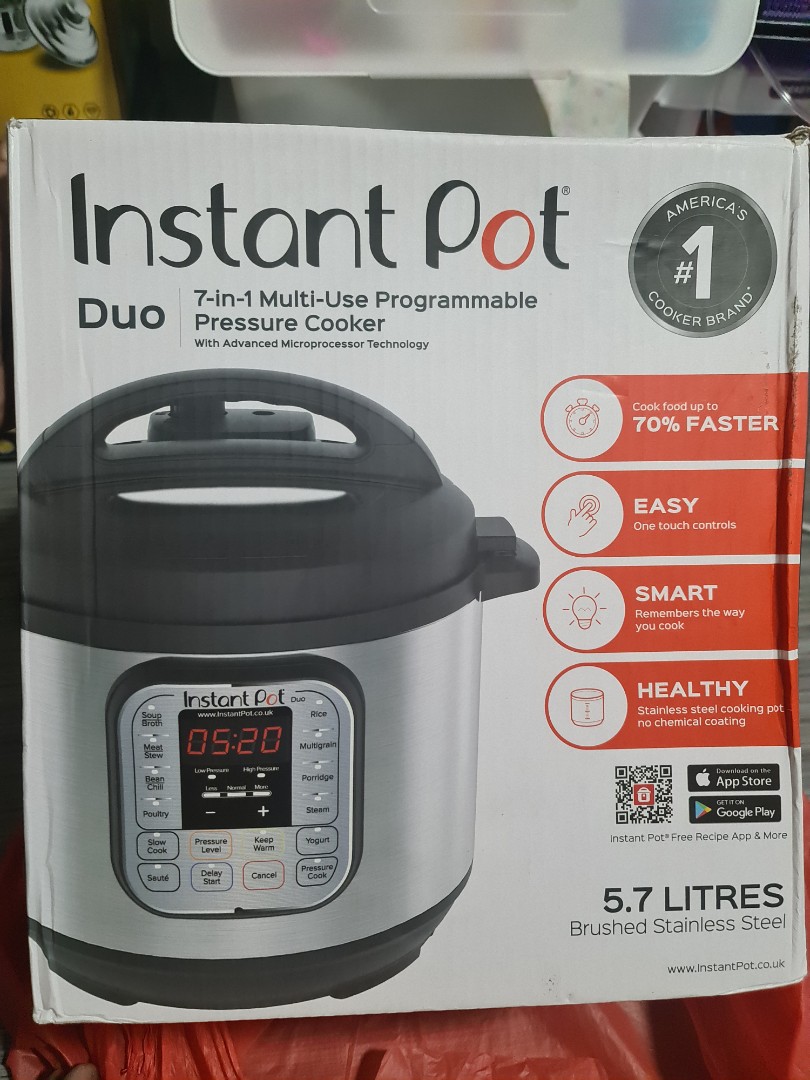 Instant Pot Duo 6Qt 7-in-1 Multi-use Electric Pressure Cooker 5.7 ...